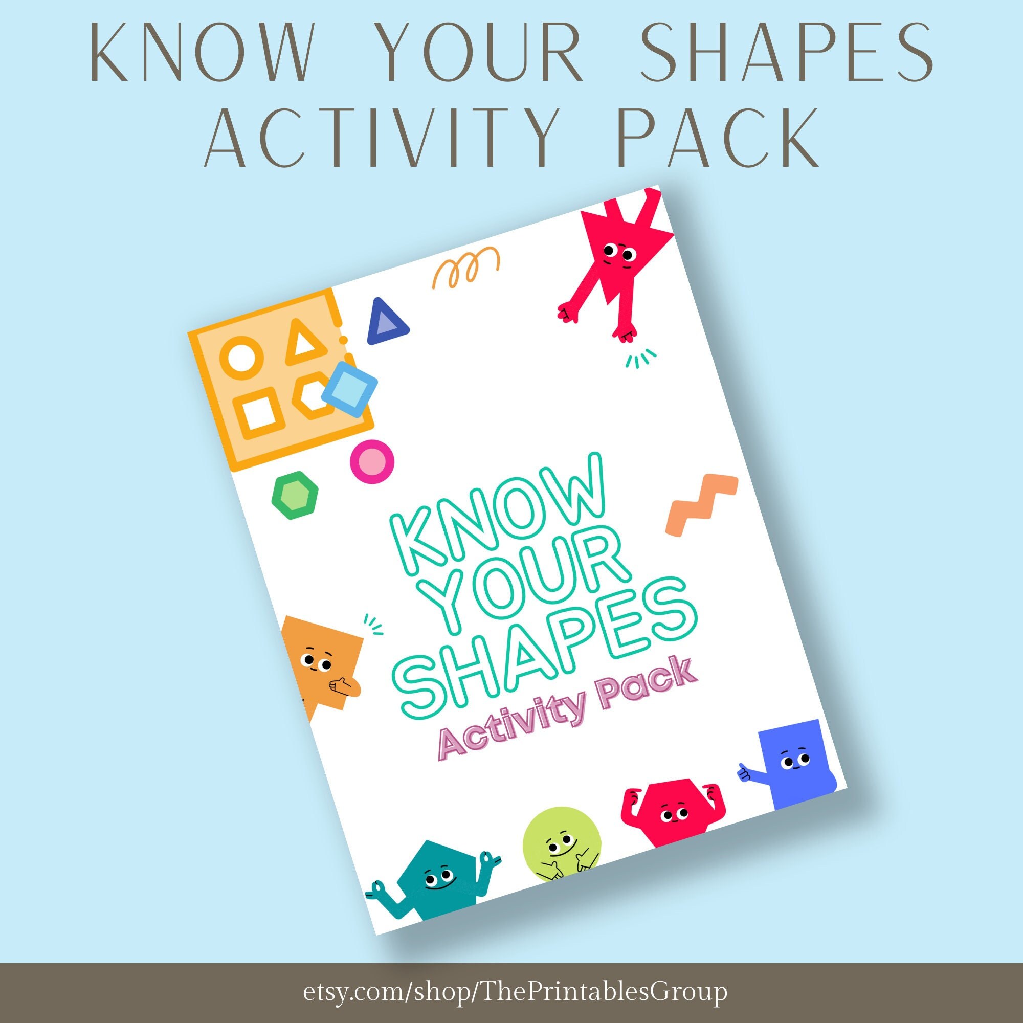 Know Your Shapes Activity Pack Printable, Tracing and Matching Games, Shape Recognition for Kids ...