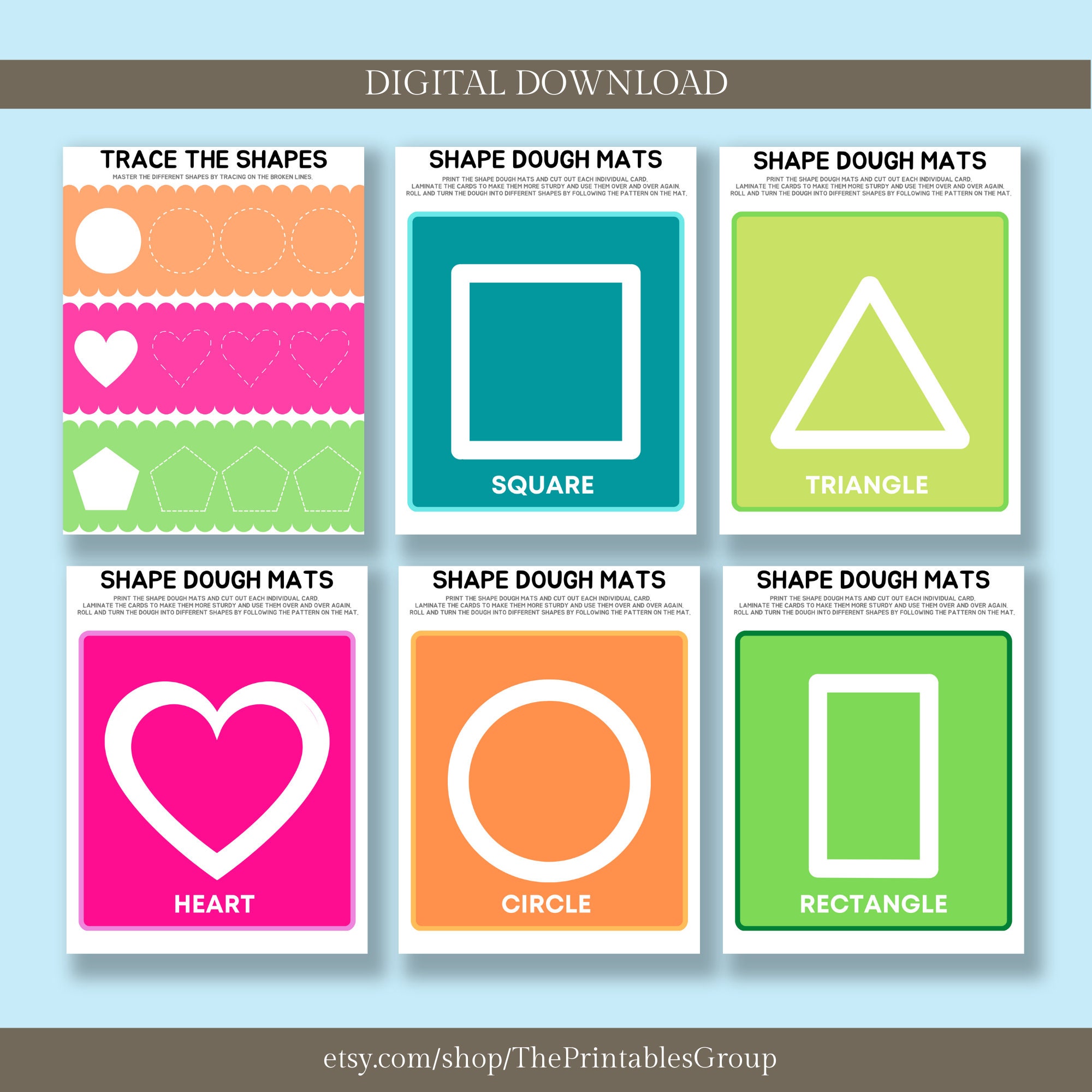Know Your Shapes Activity Pack Printable, Tracing and Matching Games ...