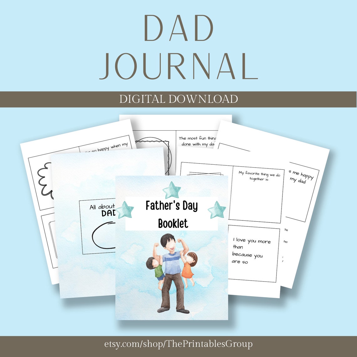 Father’s Day Booklet Printable, Fathers Day Keepsake Book, All About ...