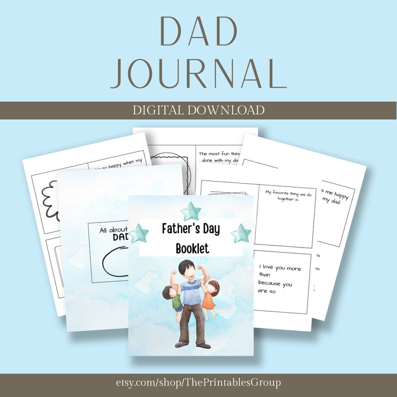 Father’s Day Booklet Printable, Fathers Day Keepsake Book, All About ...