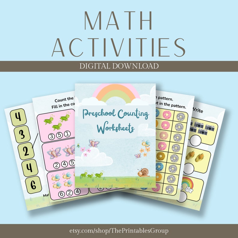 Preschool Counting Worksheets Printable Number Recognition Cards ...