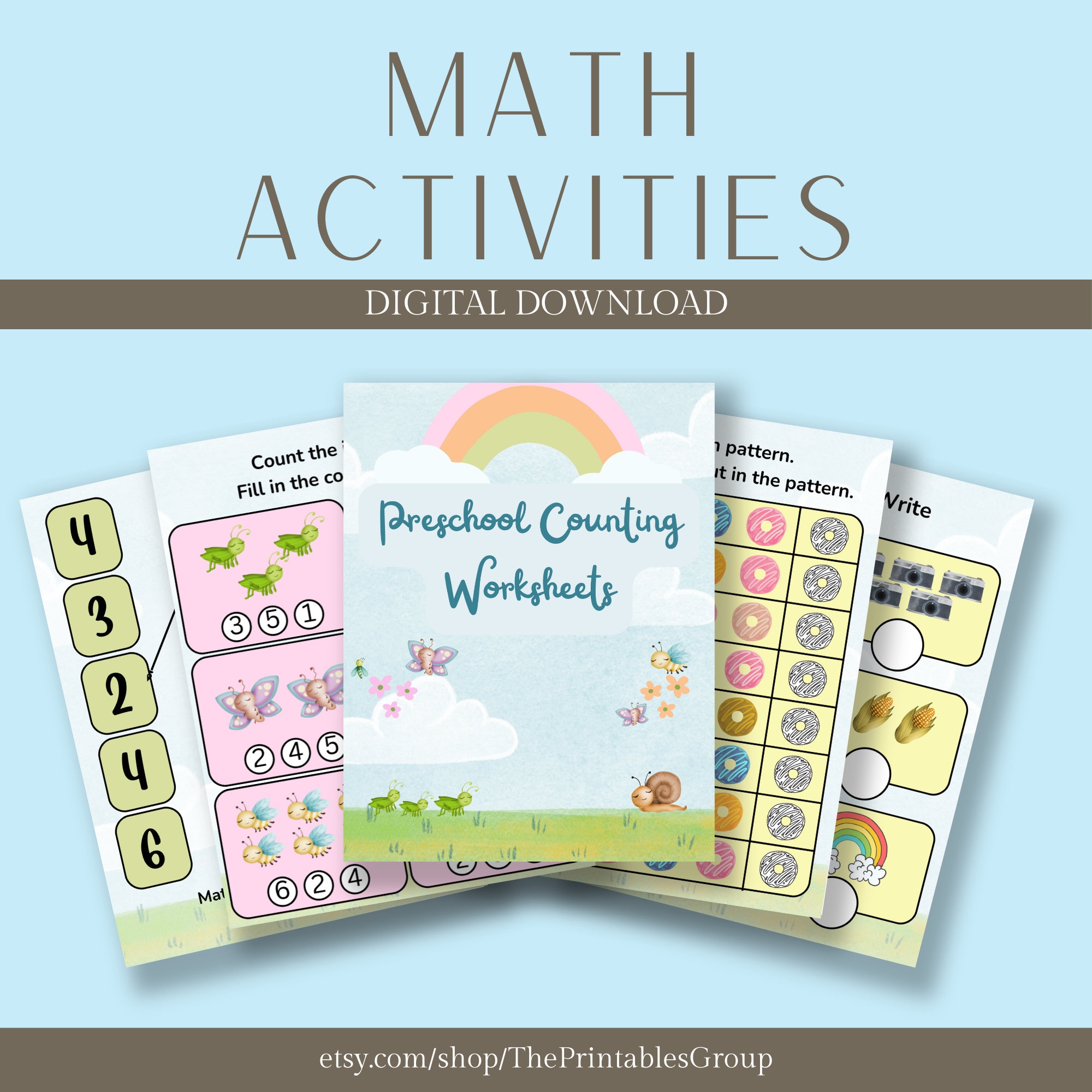 Preschool Counting Worksheets Printable | Number Recognition Cards ...