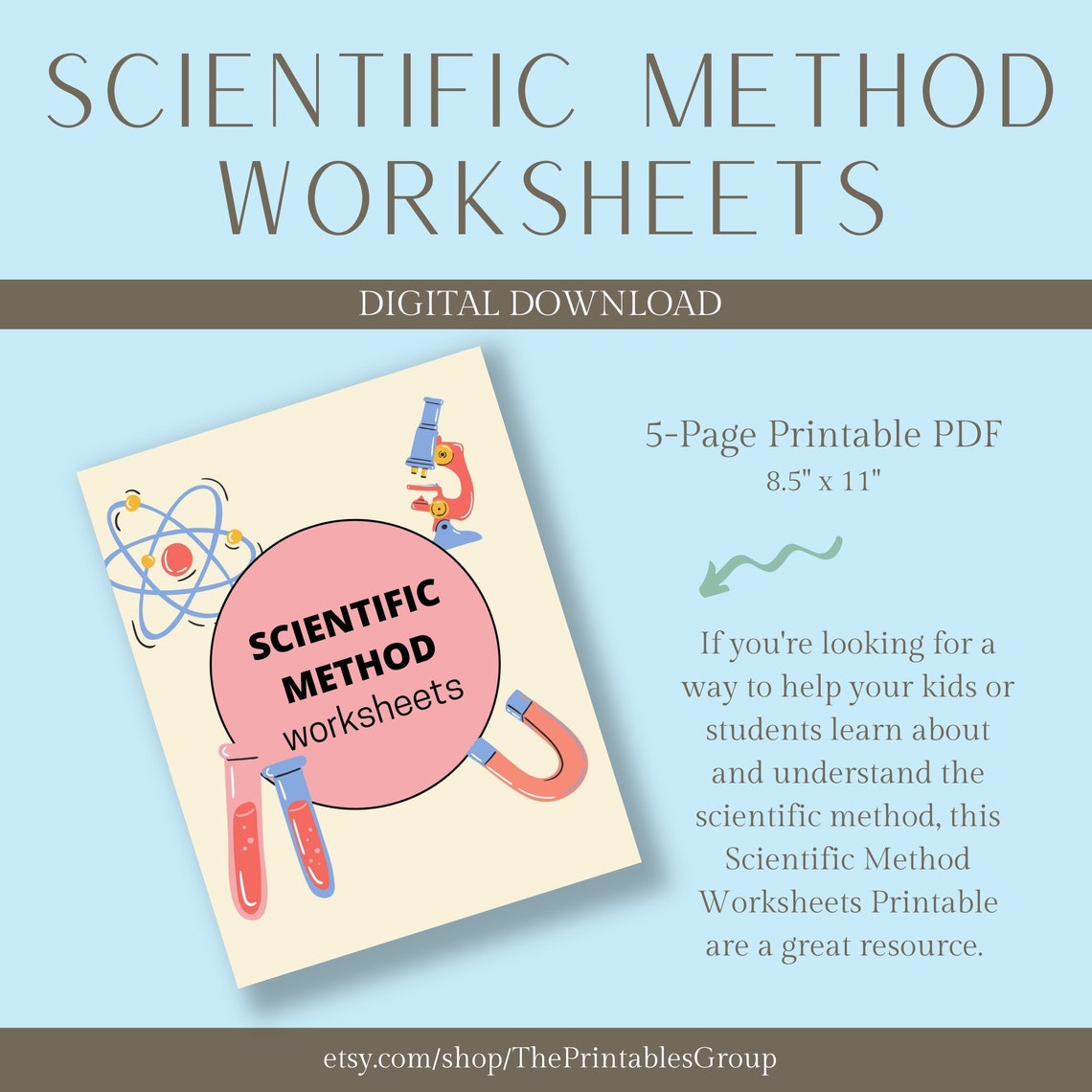 Scientific Method Worksheets Printable, Scientific Method Unit Study ...