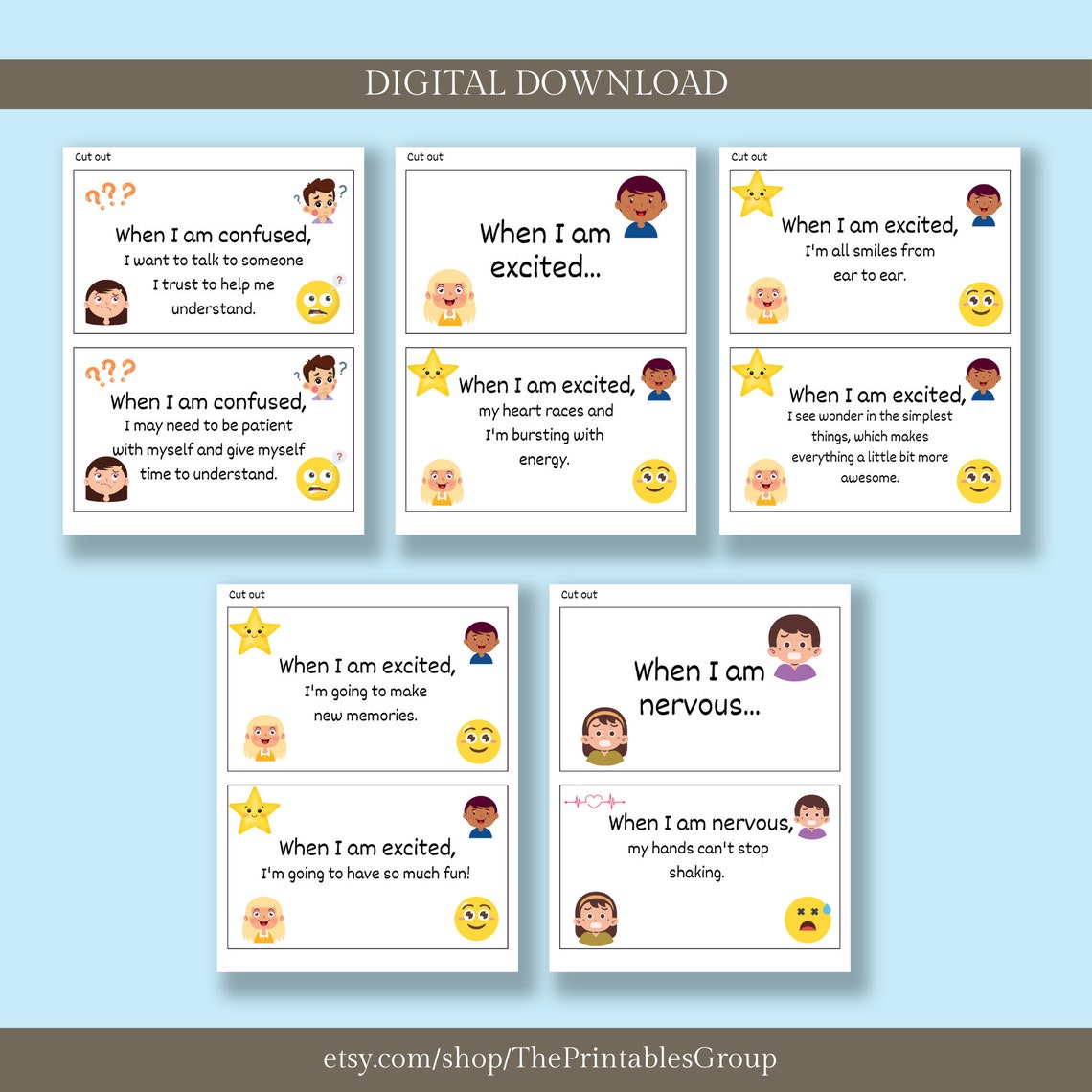 Emotions Social Story Kit Printable Feelings Flashcards - Etsy