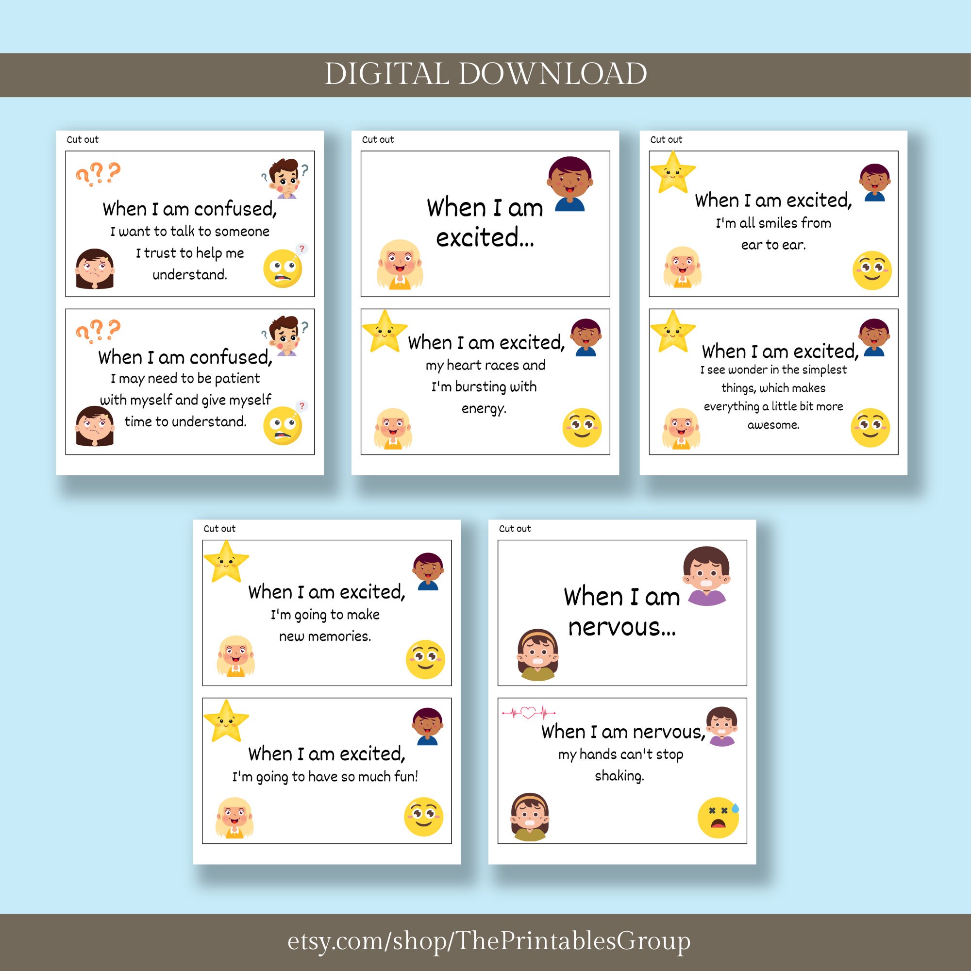 Emotions Social Story Kit Printable Feelings Flashcards - Etsy