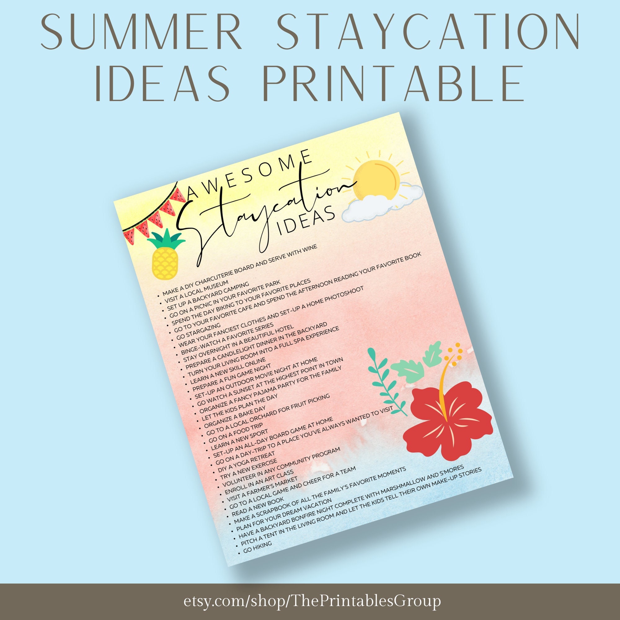 Summer Staycation Ideas, Ultimate Bucket List for Staycation Ideas and ...