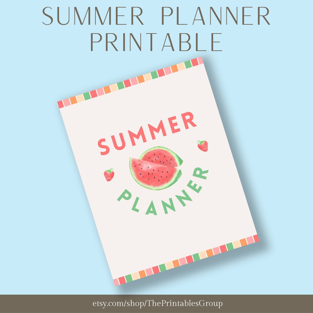 Summer Planner Printable | Vacation Weekly Planning | Summer Food ...