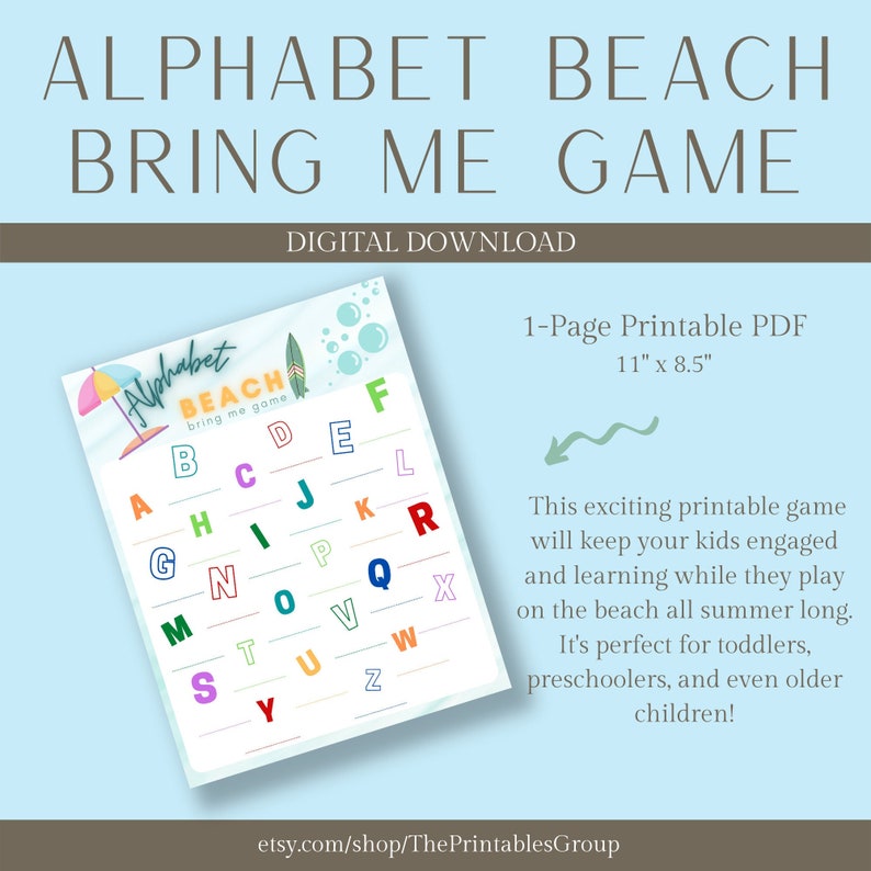 Alphabet Learning Sandcastle Building Game Fun Beach - Etsy