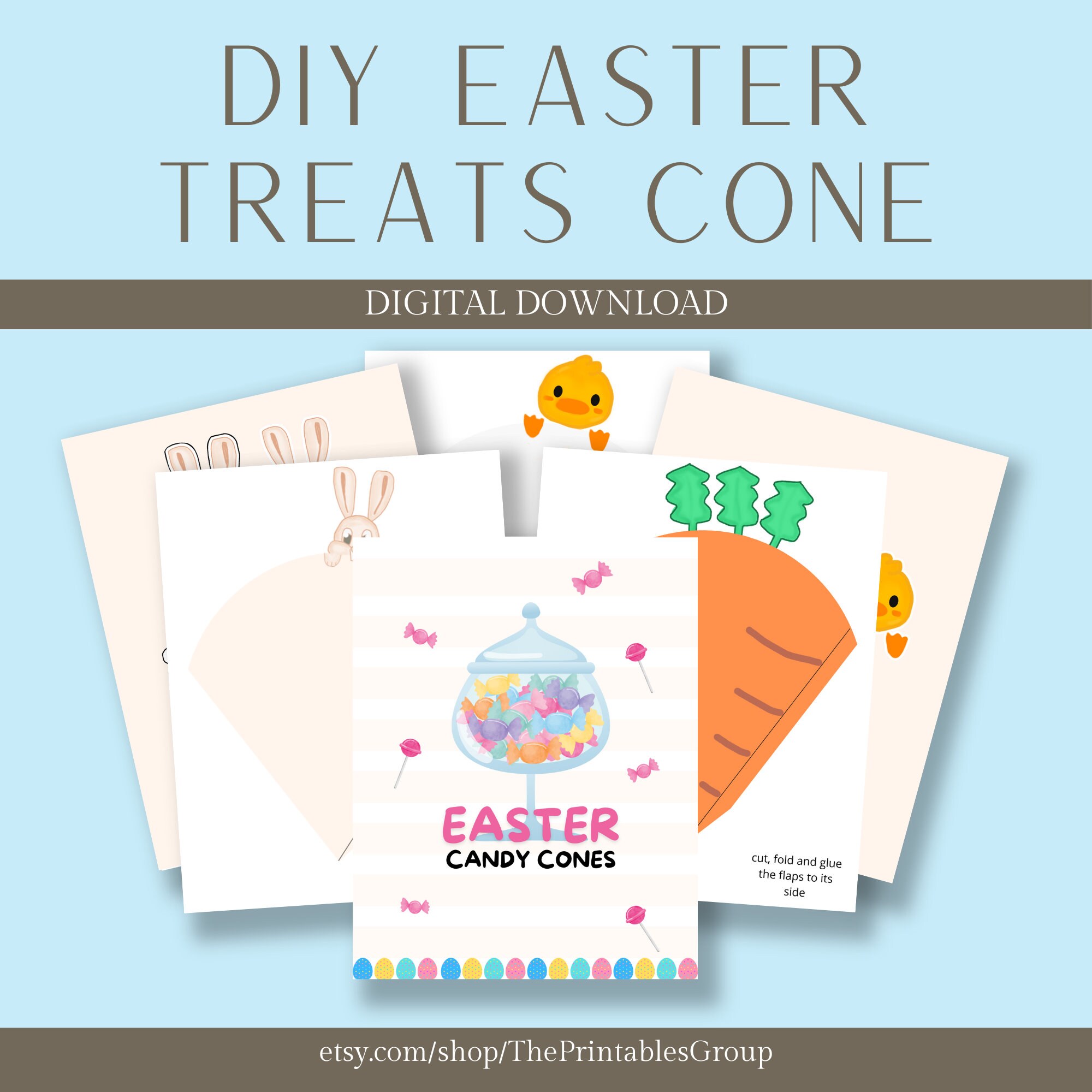 Easter Gift Tags and Easter Candy Cones Printable Bundle | Easter Tags ...