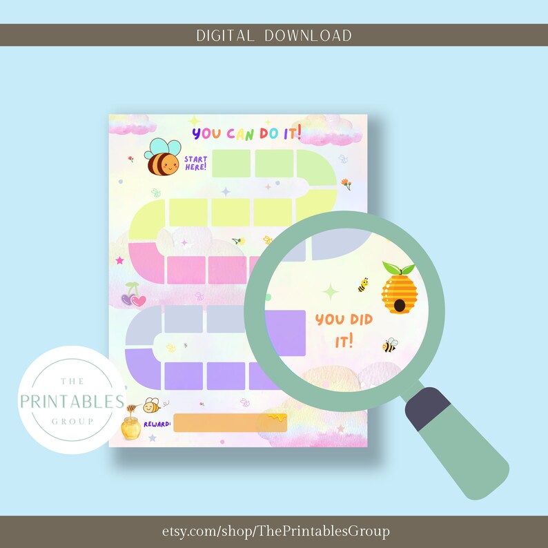 Reward Chart Printable, Motivational Chart for Kids, Kids Incentive ...