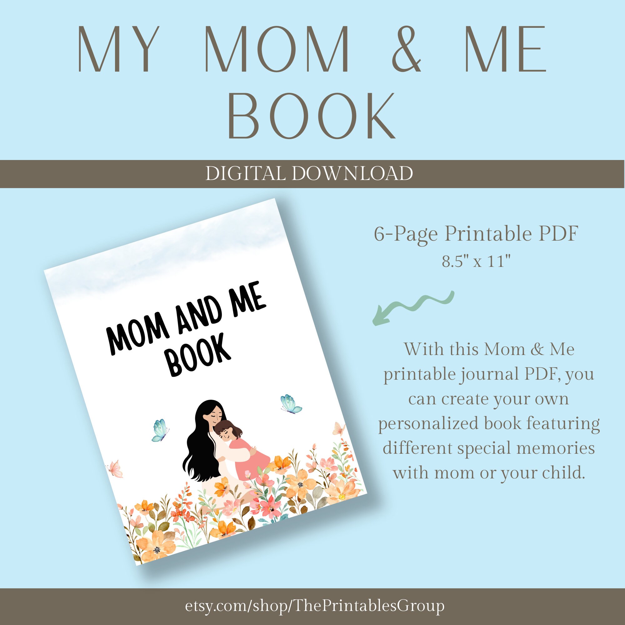 My Mom & Me Book Printable, Mom Memory Keepsake Journal, Mother ...