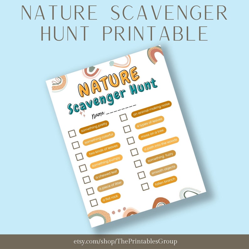 Nature Scavenger Hunt Printable Camping Treasure Hunt - Etsy
