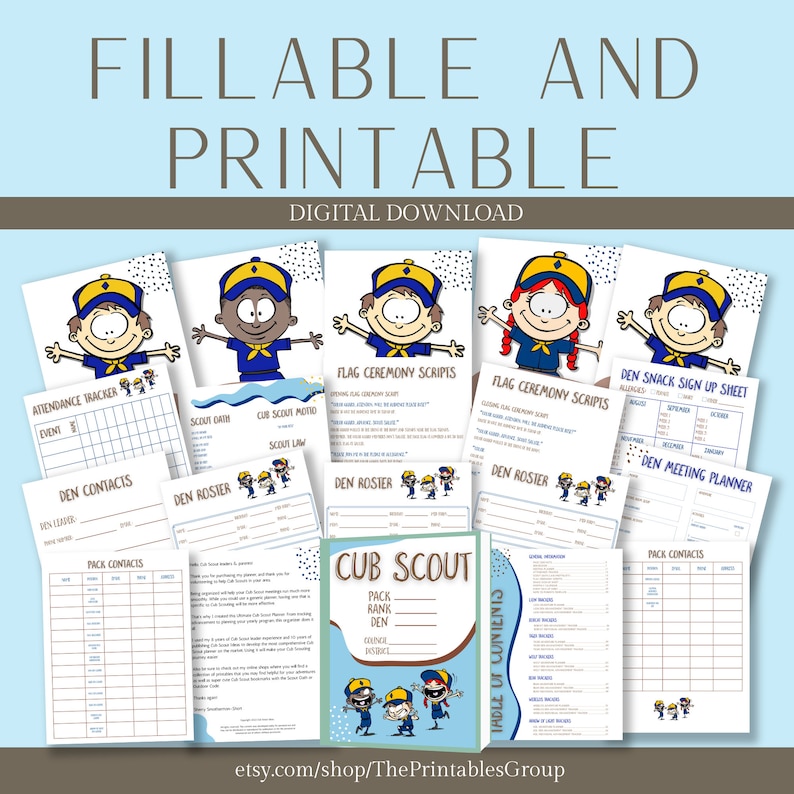 Ultimate Cub Scout Fillable Printable Planner Editable Adobe - Etsy