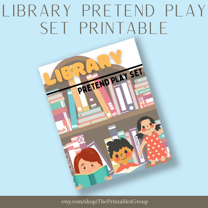 Library Pretend Play Set Printable | Readers Interactive Play Set ...