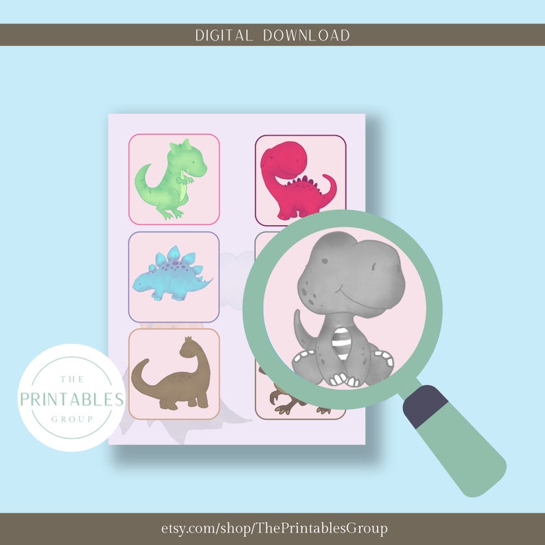 Dinosaur Color Matching Game Printable | Animal Color Matching ...