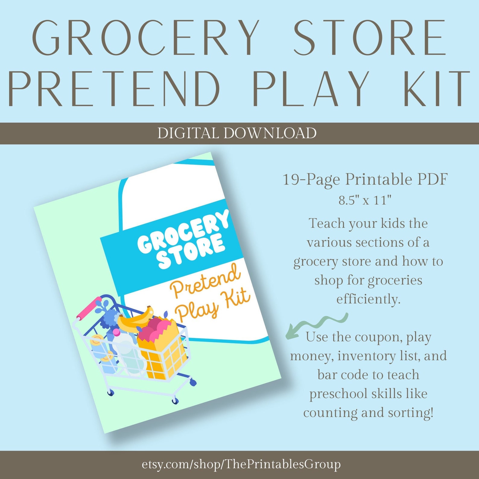 Grocery Store Pretend Play Printables, Grocery Shop Kit Dramatic Play ...