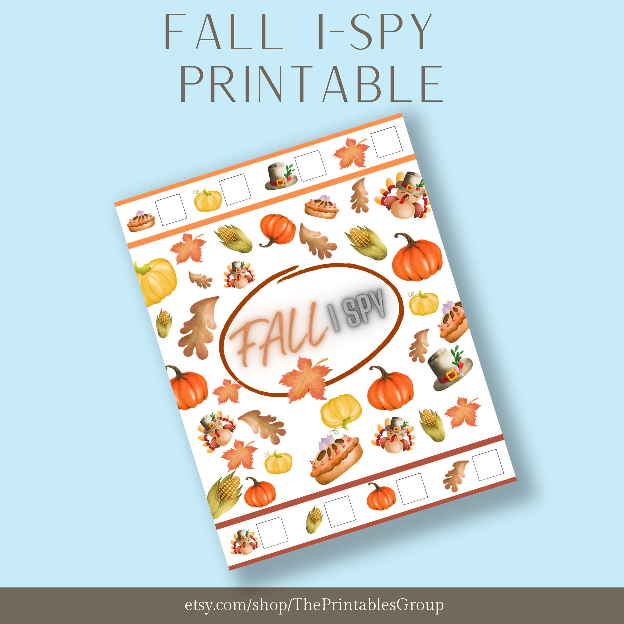 Fall I Spy Imprimible / Juegos imprimibles de Acción de - Etsy México