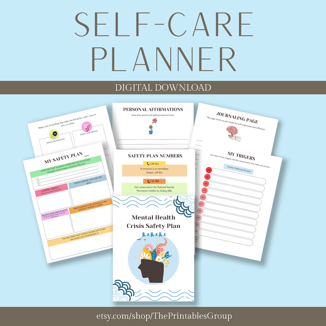Mental Health Crisis Safety Plan Printable | Mental Health Support ...