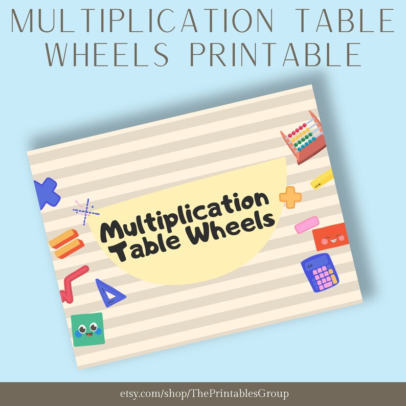 Multiplication Table Wheels Printable Times Table 1 10 Etsy Canada