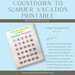 30 Days of Summer Countdown Planner, Summer Fun Days Countdown Board ...