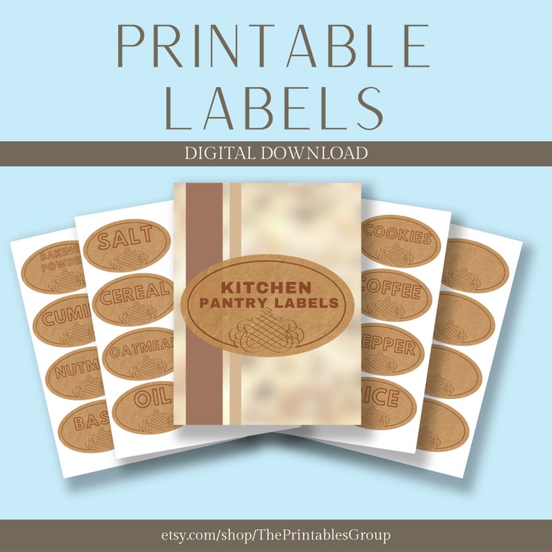 Kitchen Pantry Labels Printable | Food, Spices & Drinks Labels | Pantry ...