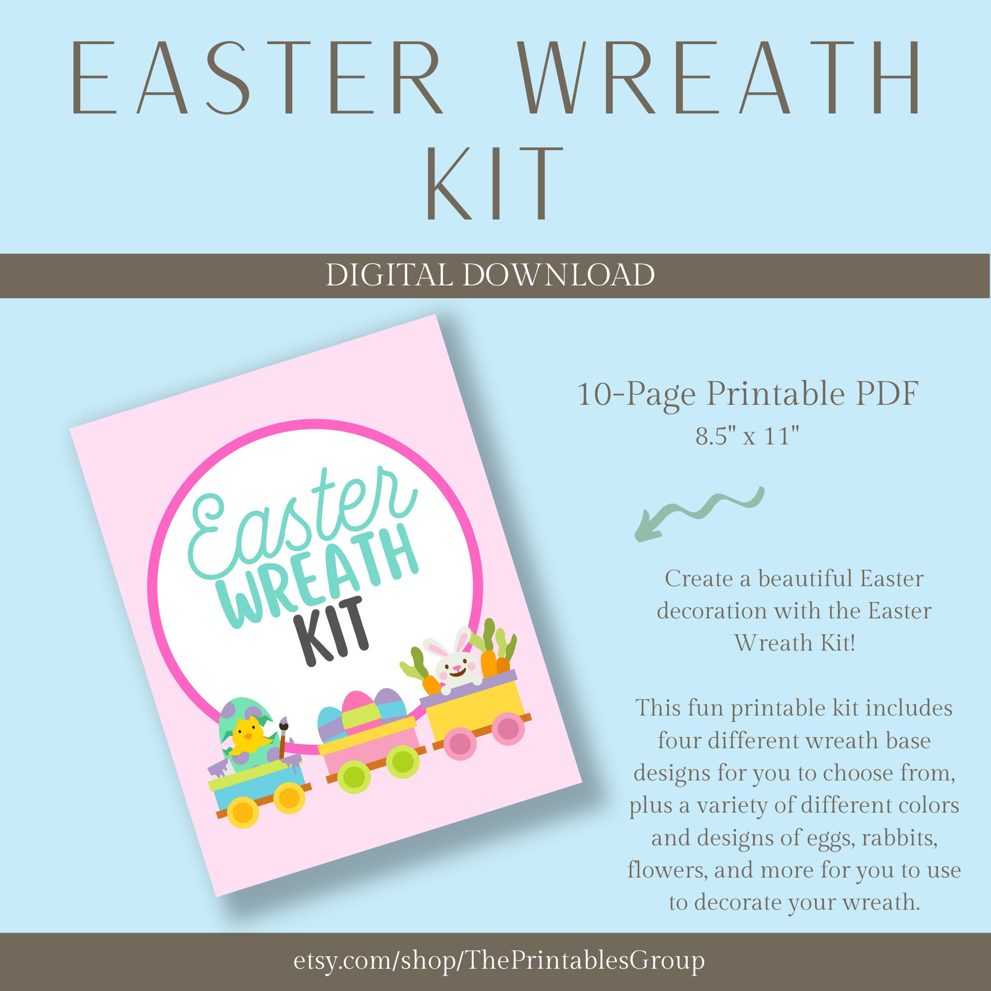 Easter Wreath Kit Printable Build Your Own Easter Wreath Decorations ...