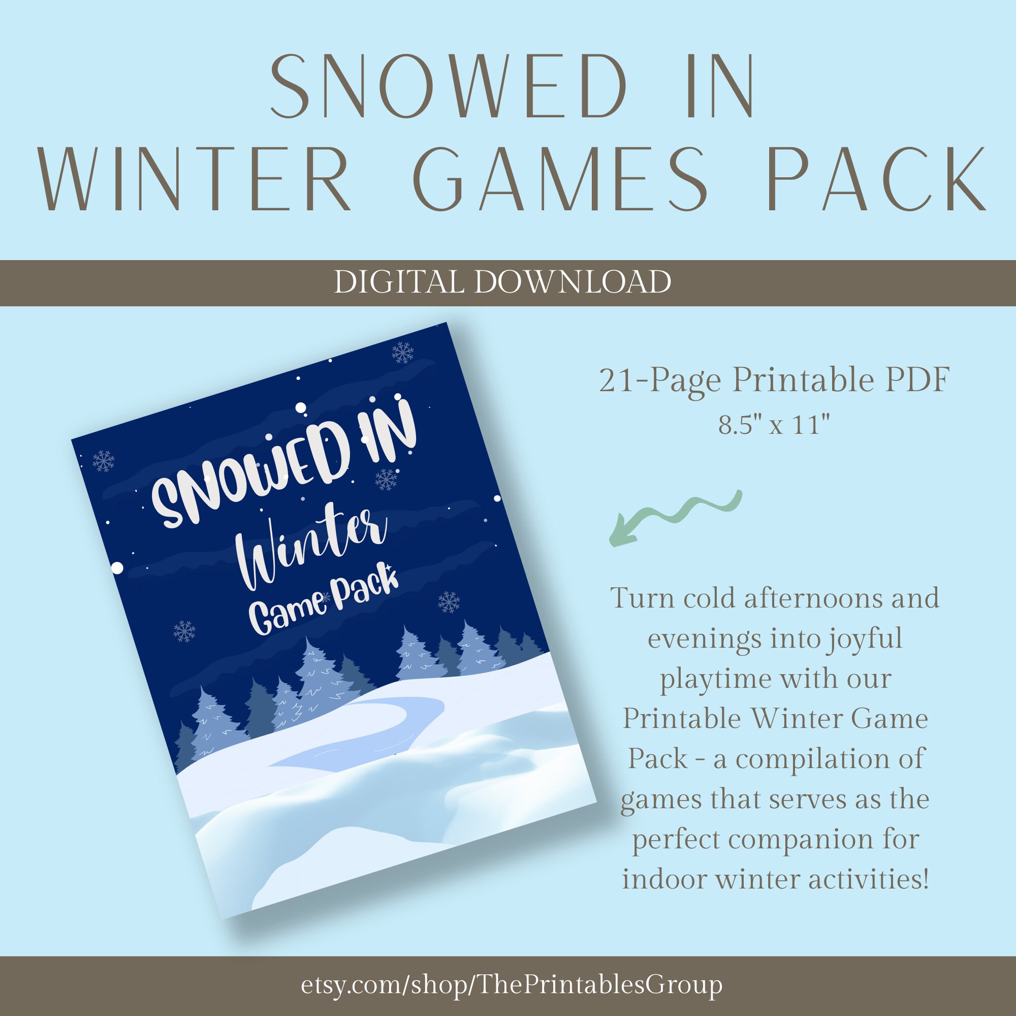 Winter Game Pack Printable Kids Winter Themed Games Set Printable Word ...