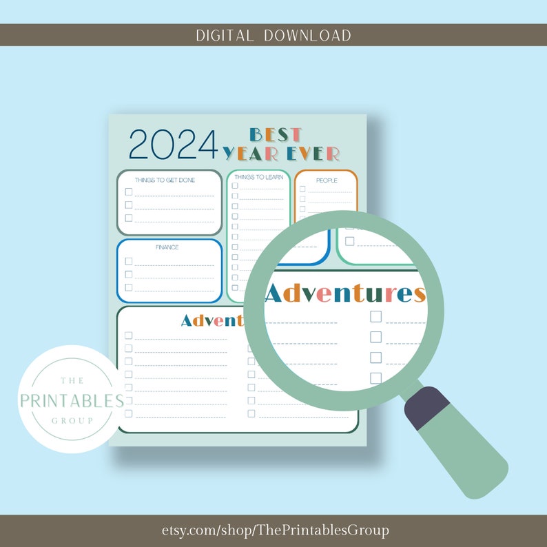 2024 Aspirations Sheet Printable | New Year Goal Planner | New Years ...