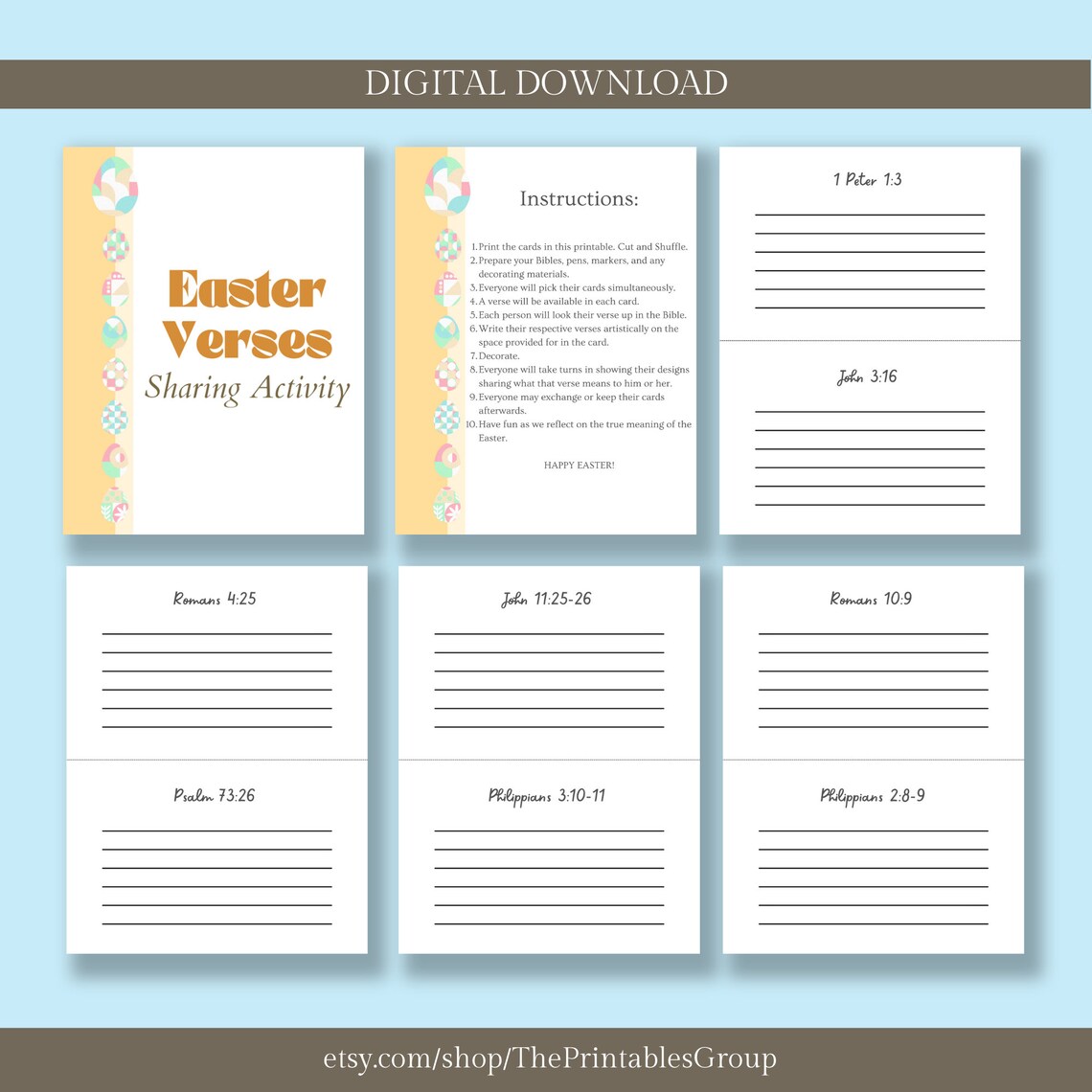 Easter Verses Sharing Activity Printable | Religious Themed Activity ...