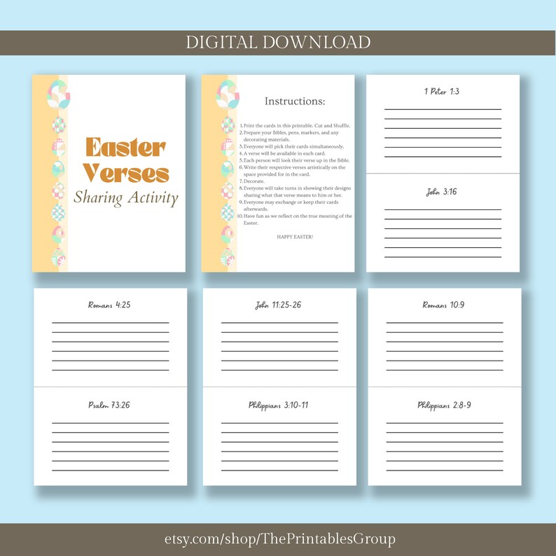 Easter Verses Sharing Activity Printable | Religious Themed Activity ...