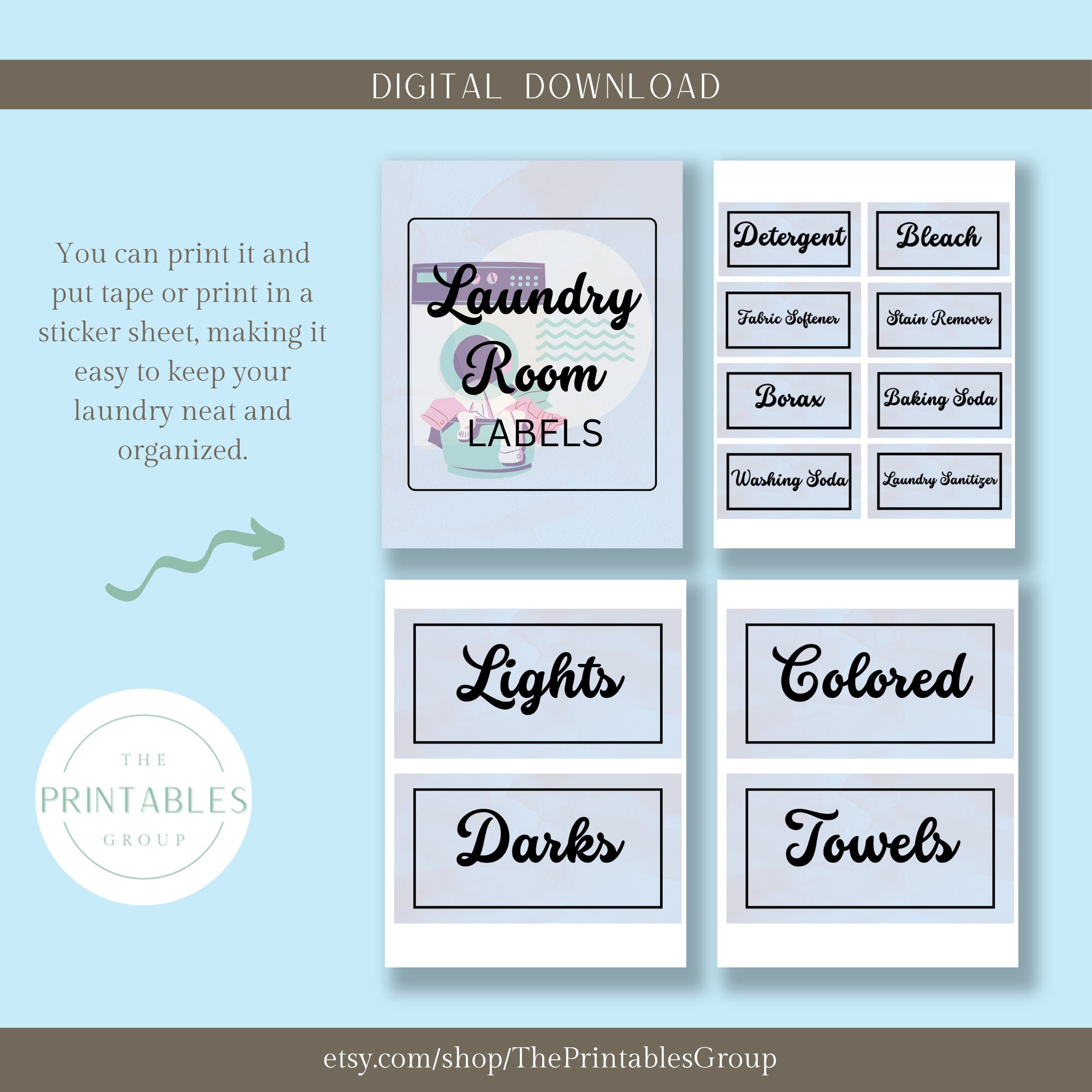 Laundry Schedule and Laundry Room Labels Printable Bundle | Laundry ...