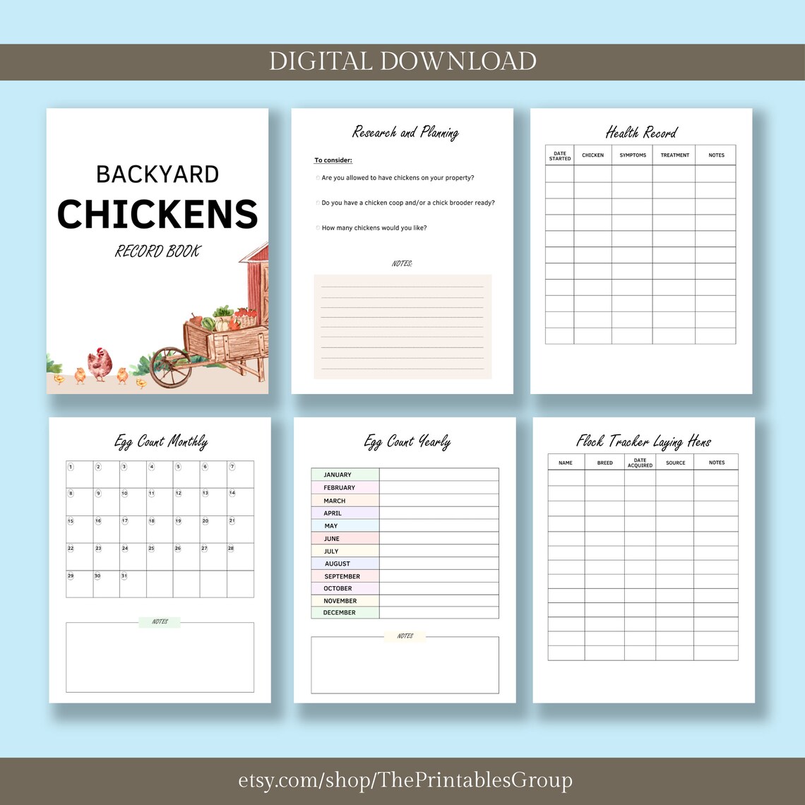 Chicken Binder Printable | Backyard Chicken Record Book | Chicken ...