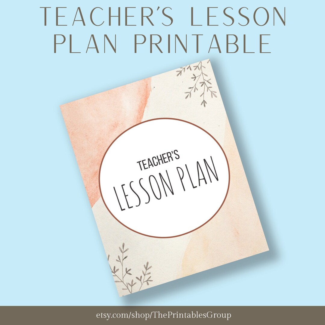 Teacher Lesson Plan Printable, Academic Lesson Planner, Teacher Binder ...