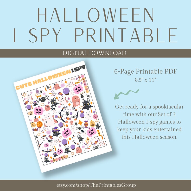 Halloween I Spy Printable Kids Halloween Game Fun - Etsy