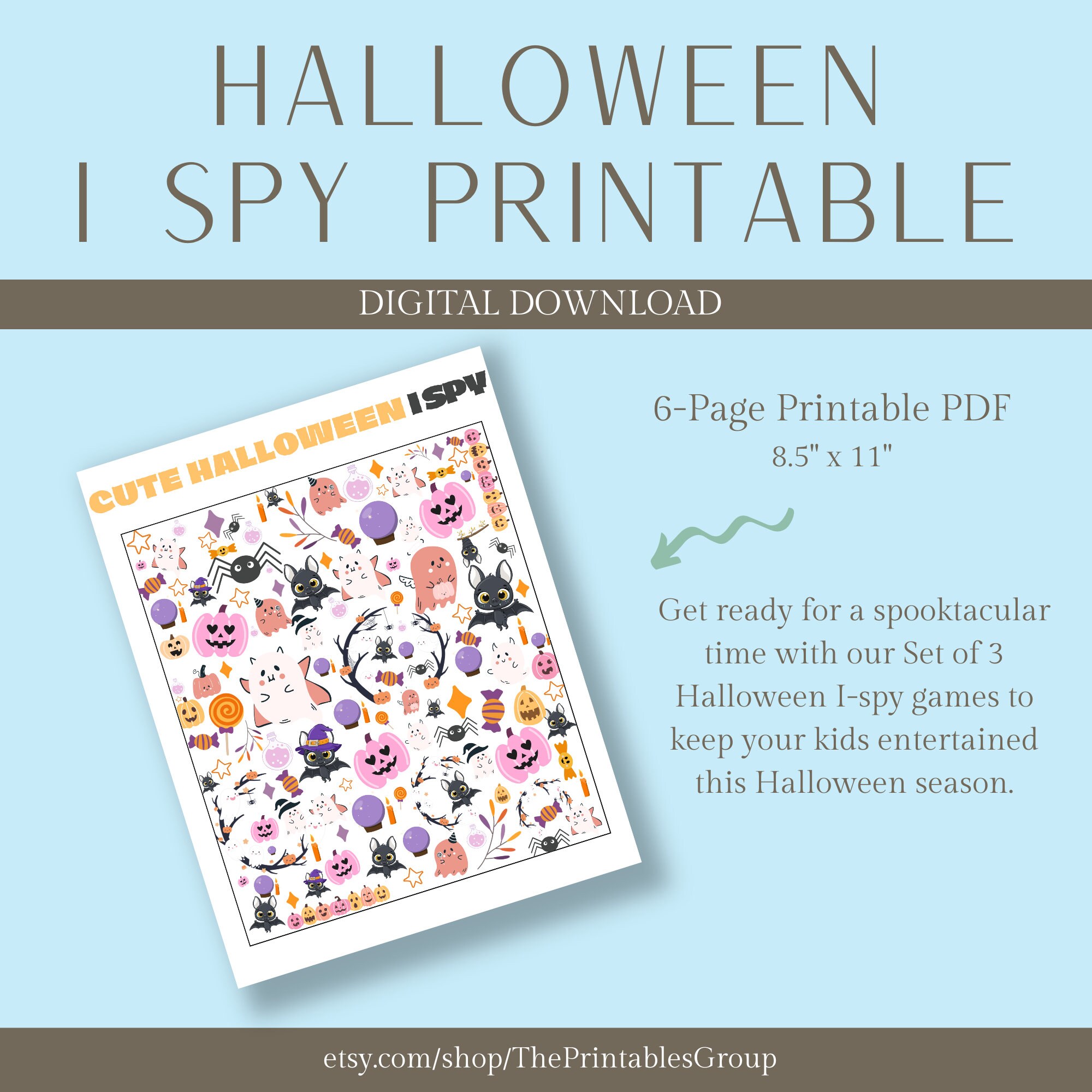 Halloween I Spy Printable Kids Halloween Game Fun - Etsy