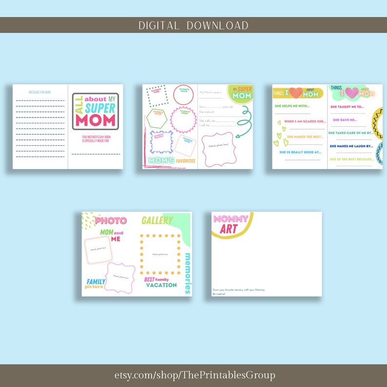 Mother's Day Book Printable | Mothers Day Keepsake Booklet | All About ...