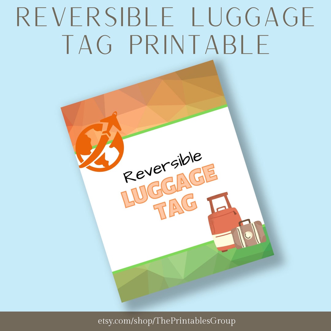 Reversible Luggage Tags Printable | Two-sided Backpack Travel Bag Tags ...