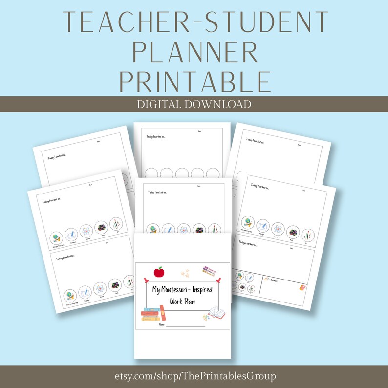 Montessori Inspired Work Plan Mini Booklet, Kids Learning Guide, Daily ...