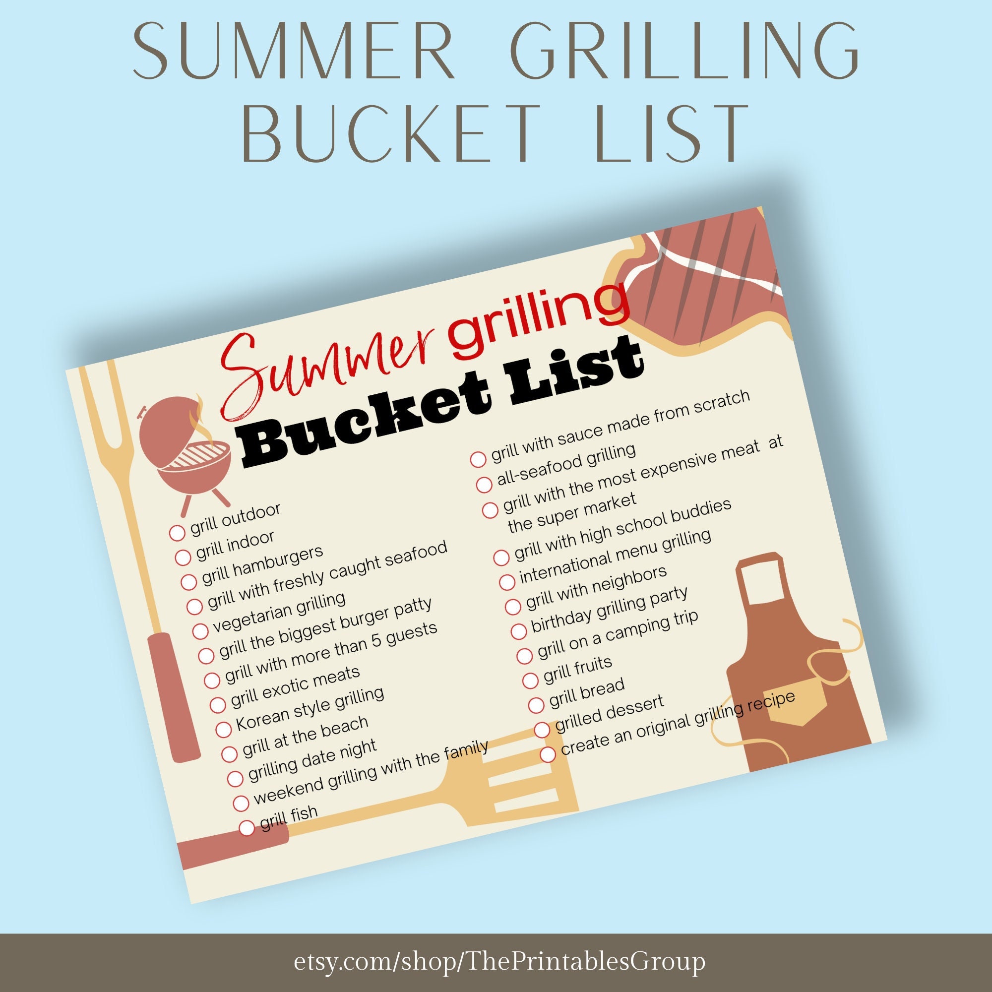 Outdoor Grill Guide & Cooking Checklist for BBQ Lovers, Dad's BBQ ...