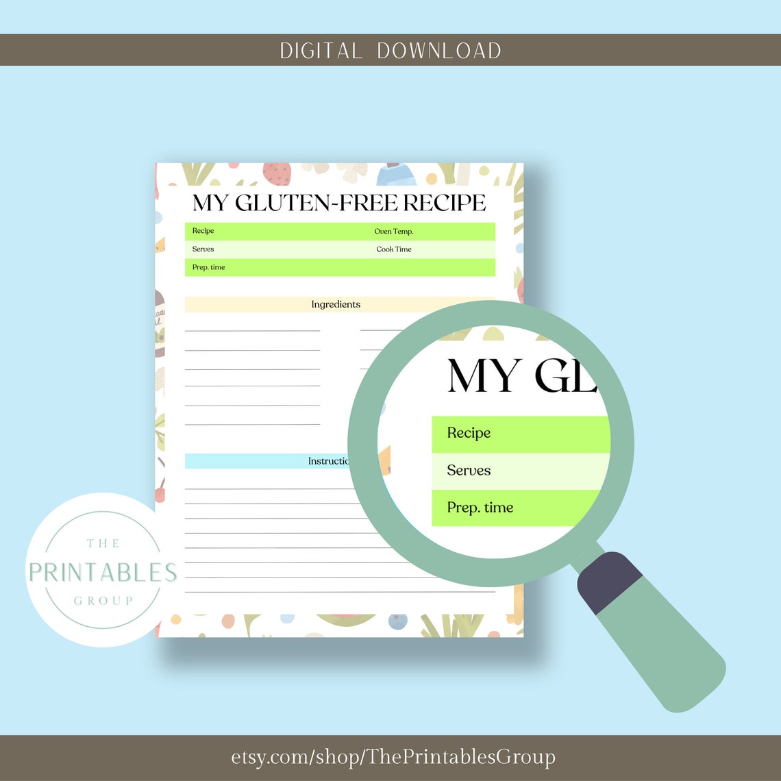 Gluten Free Journal Printable, Food Diary, Food Allergy Tracker, Meal ...