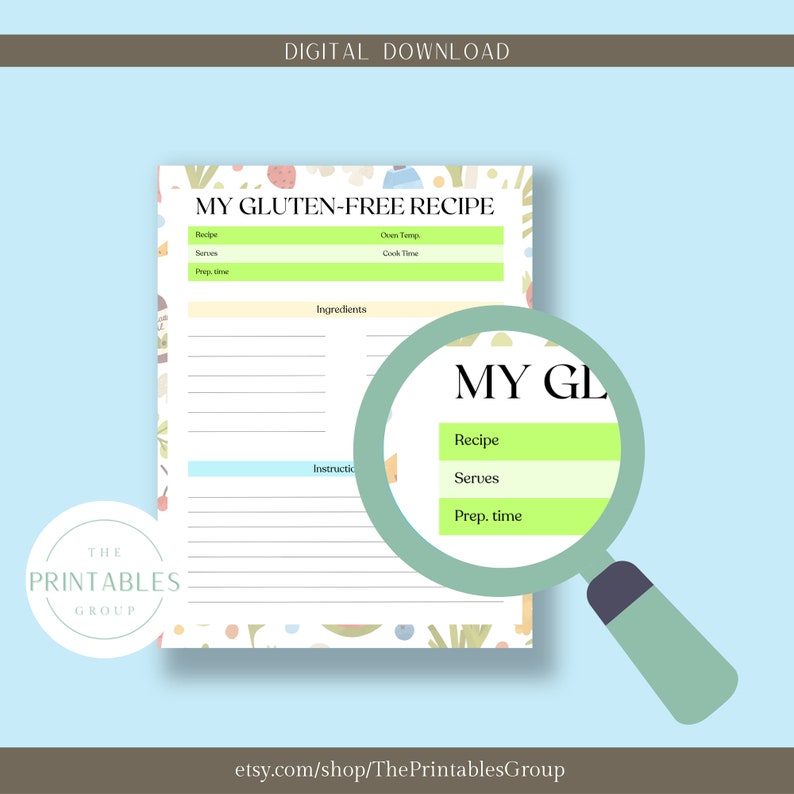 Gluten Free Journal Printable, Food Diary, Food Allergy Tracker, Meal ...