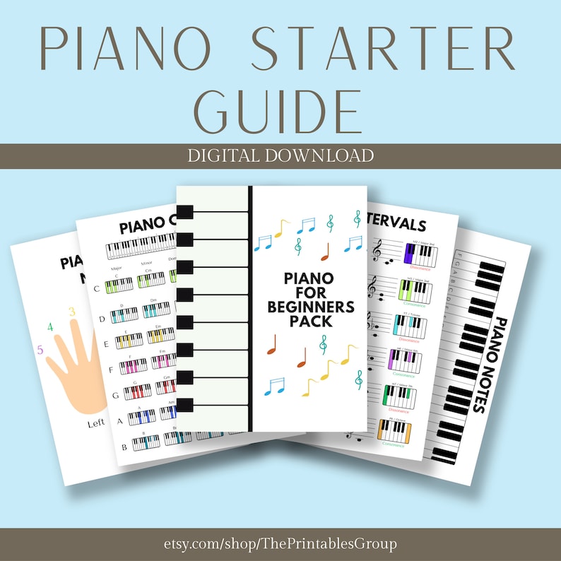Piano for Beginners Pack Printable | Beginner’s Piano Guide | Beginner ...