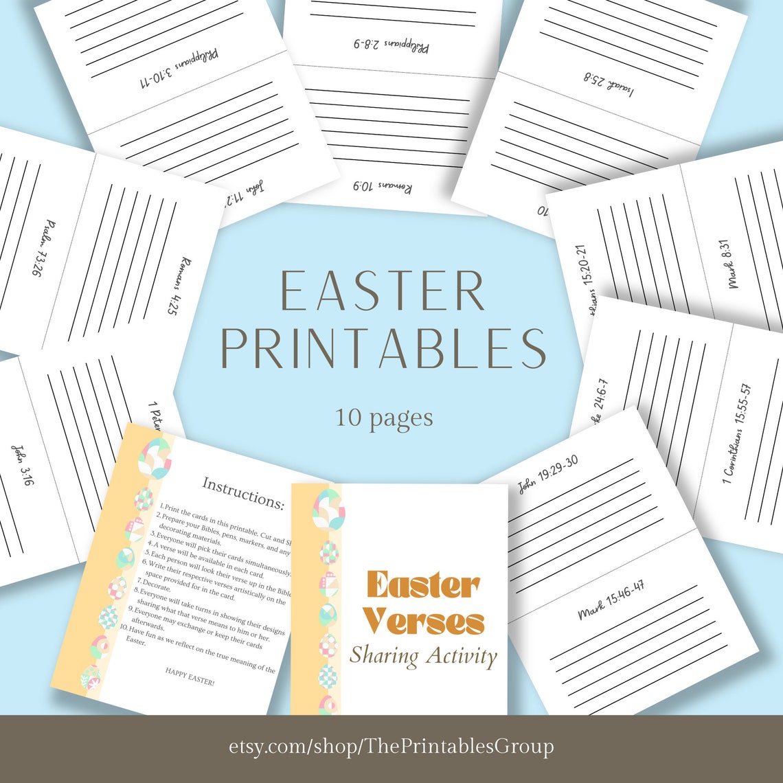 Easter Verses Sharing Activity Printable | Religious Themed Activity ...