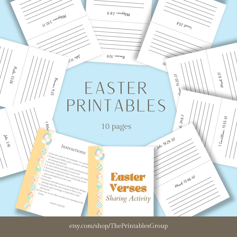 Easter Verses Sharing Activity Printable | Religious Themed Activity ...