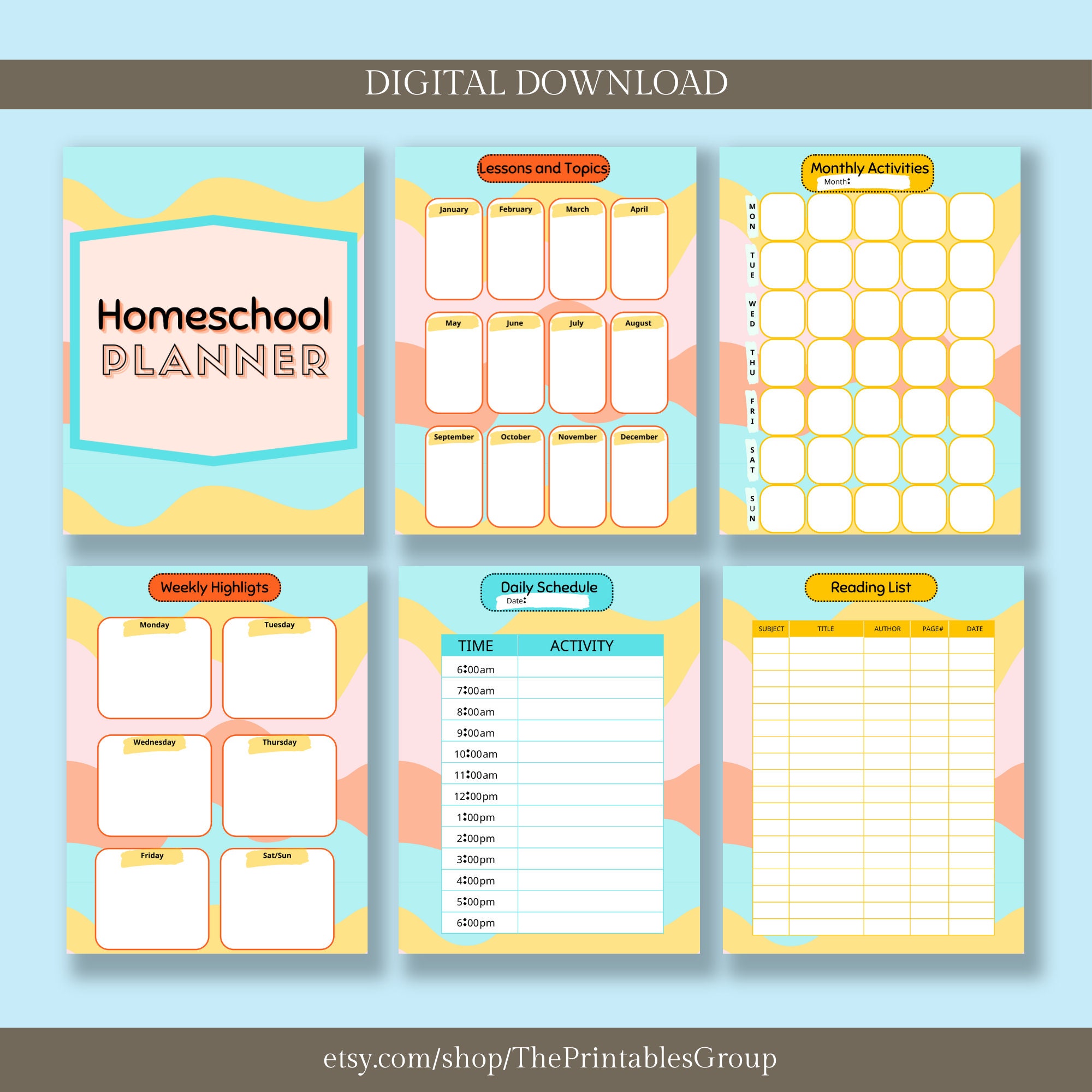 Homeschool Planner Printable | Homeschool Organizer Instant Download ...