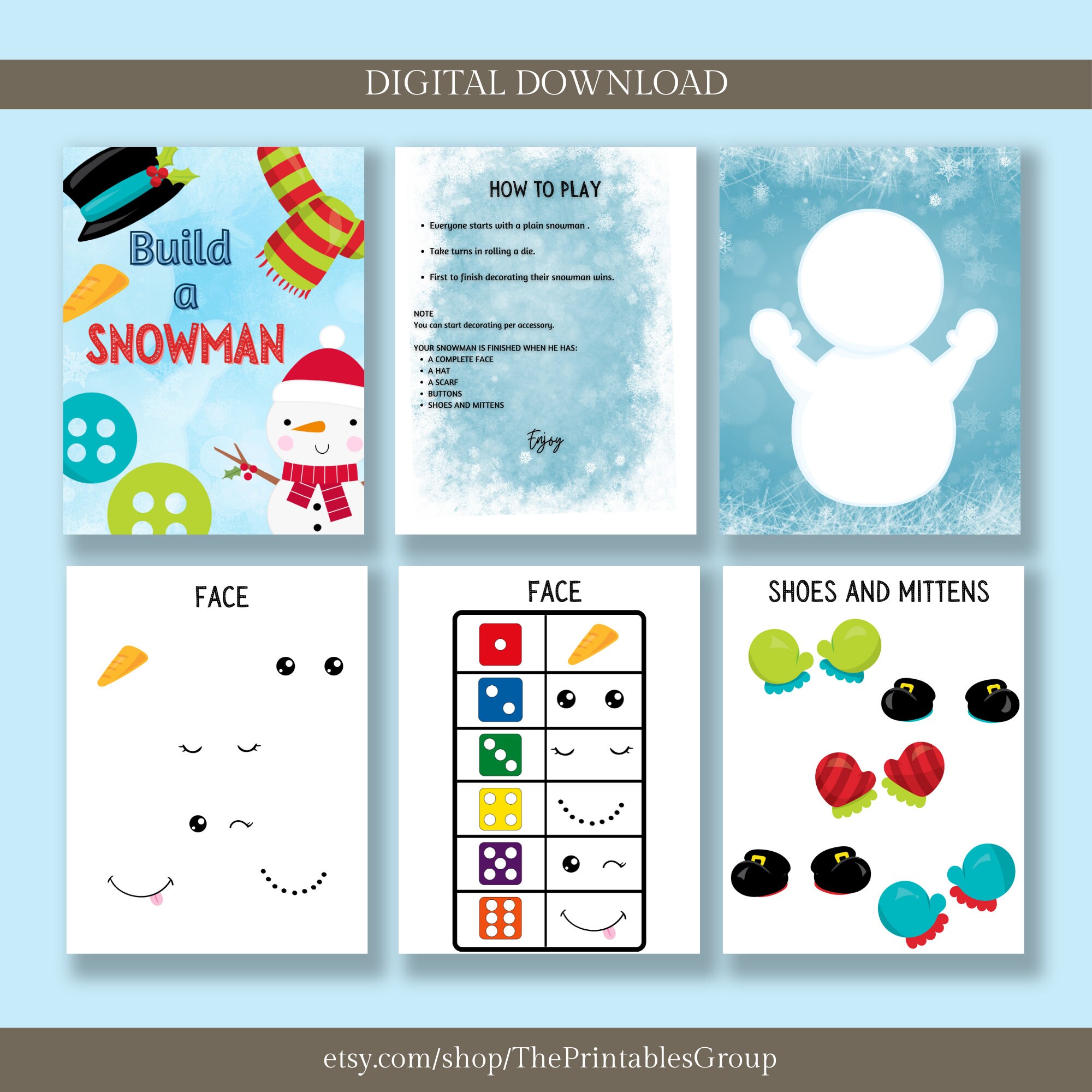 Build A Snowman Printable Winter Kids Activity Printable - Etsy