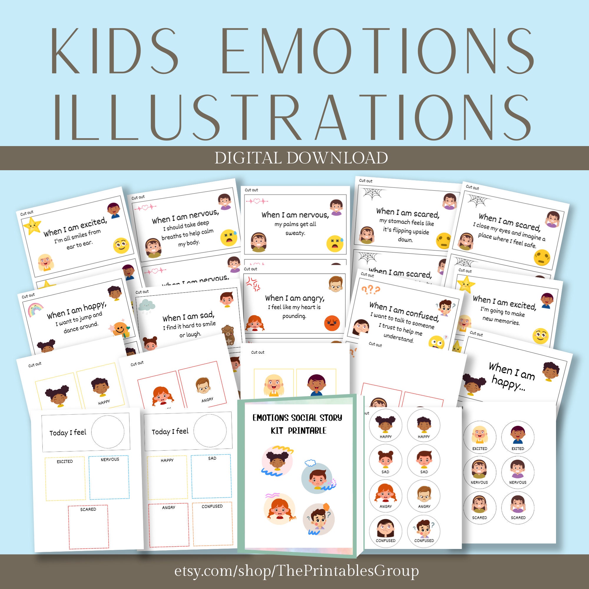 Emotions Social Story Kit Printable Feelings Flashcards - Etsy