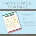 Pasta Shapes Printable Italian Pasta Shapes Art Print Pasta Shapes ...