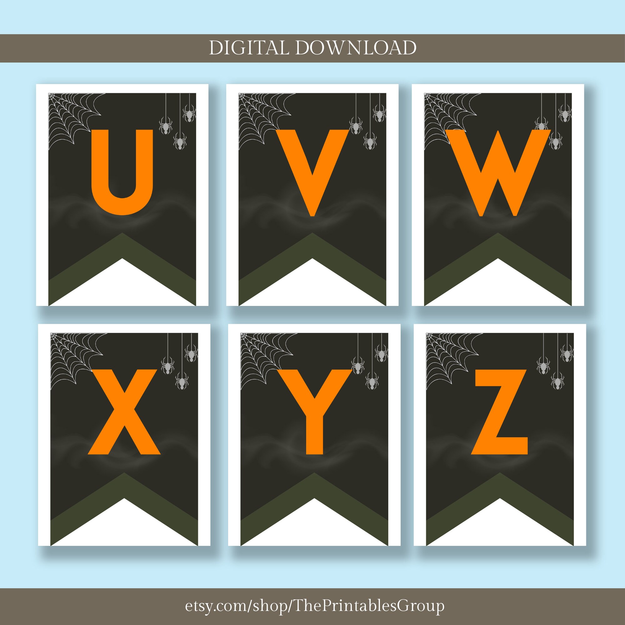 Halloween Alphabet Banner Printable Halloween Banners A-Z - Etsy