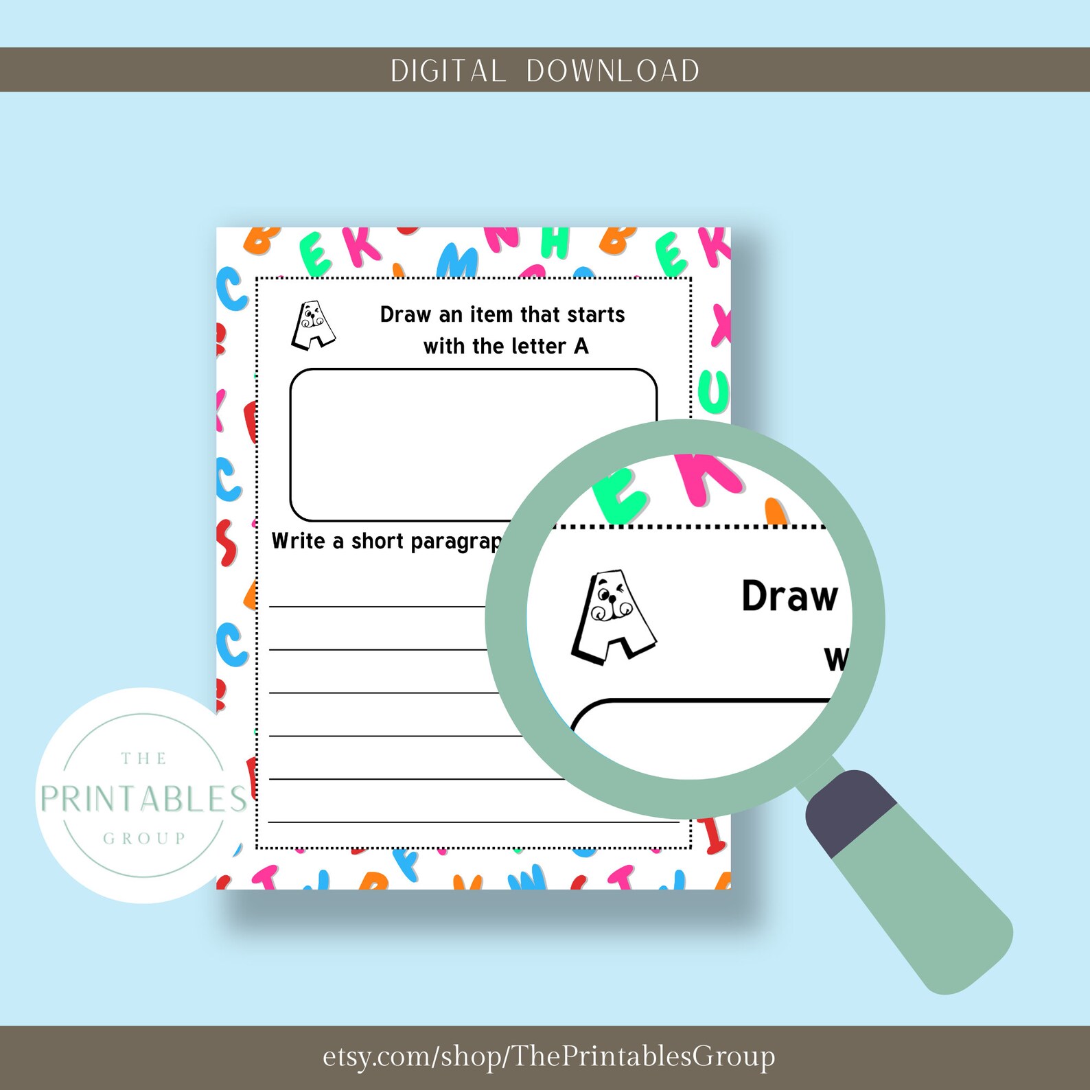 Alphabet Draw and Write Story Printable Creative Alphabet Learning ABC ...